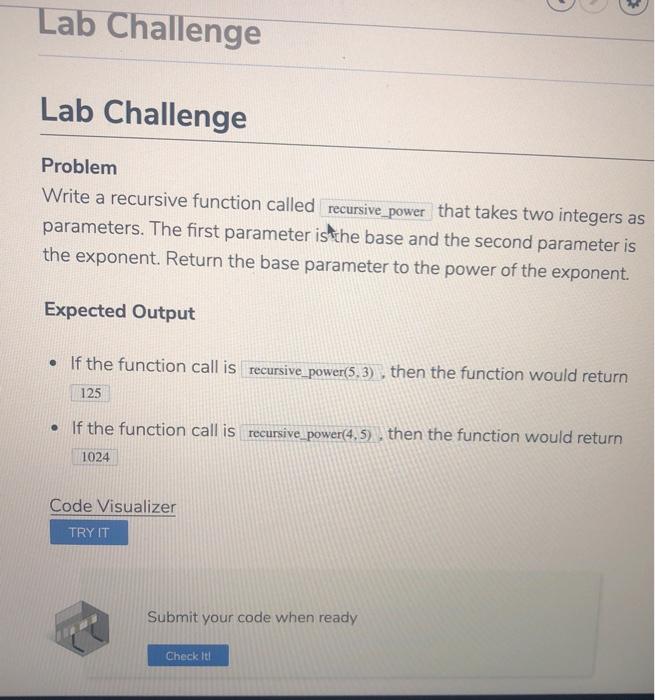 Lab Challenge Lab Challenge Problem Write A Recursive Function Called