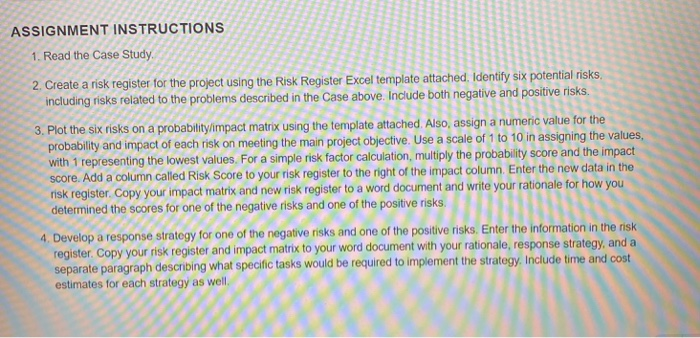 Project Risk Management Case Study Examples
