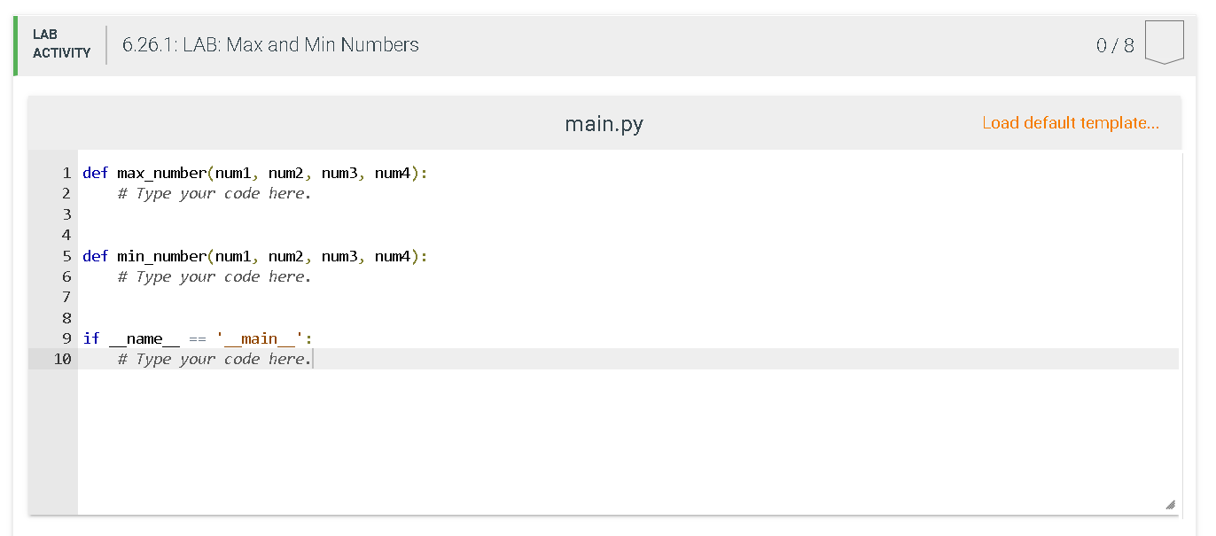 write a program whose inputs are four integers and whose outputs are ...
