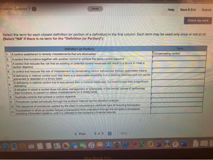 O Wonie Chapter 7 Help Save Exit Submit Check My Work Select The Term For Each StudyX o-wonie-chapter-7-help-save-exit-submit-check-my-work-select-the-term-for-each-studyx