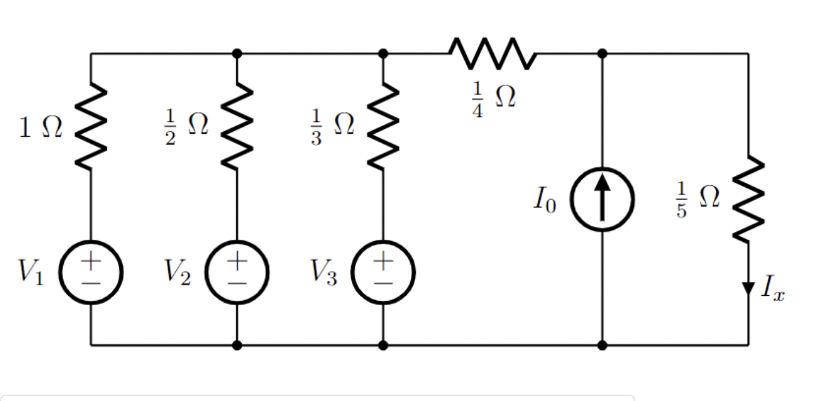 given v1 43 v v2 87 volts v3 30 volts and i0 is 75 amps find the ...