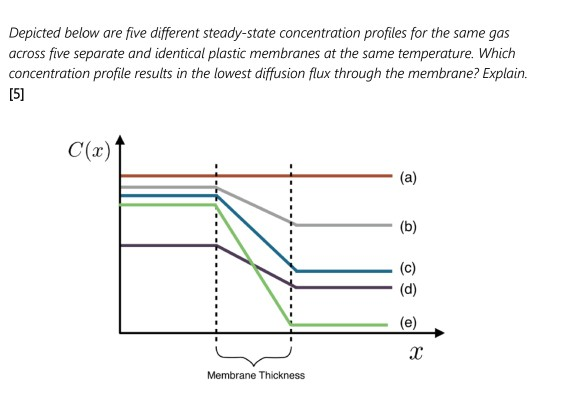 Depicted Below Are Five Different Steadystate Concentration Profiles