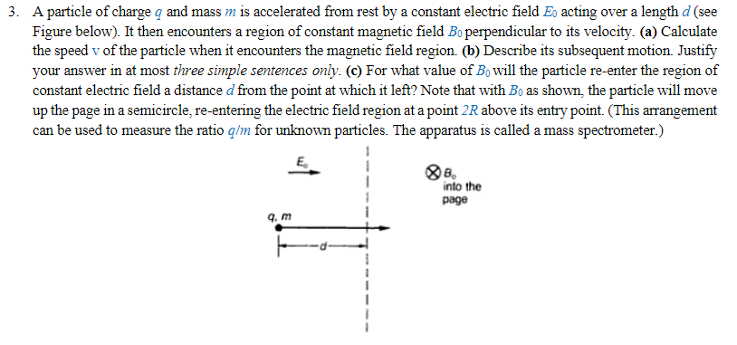 3 A Particle Charge Q And Mass M Is Accelerated From Rest By Constant
