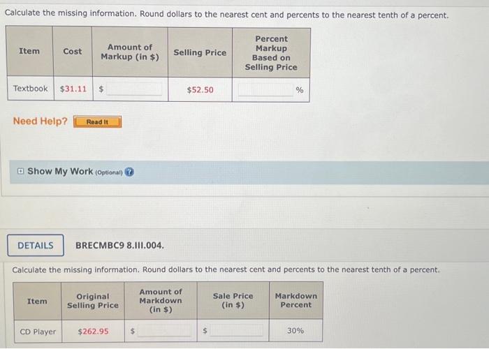 Calculate The Missing Information Round Dollars To The Nearest Cent And calculate-the-missing-information-round-dollars-to-the-nearest-cent-and