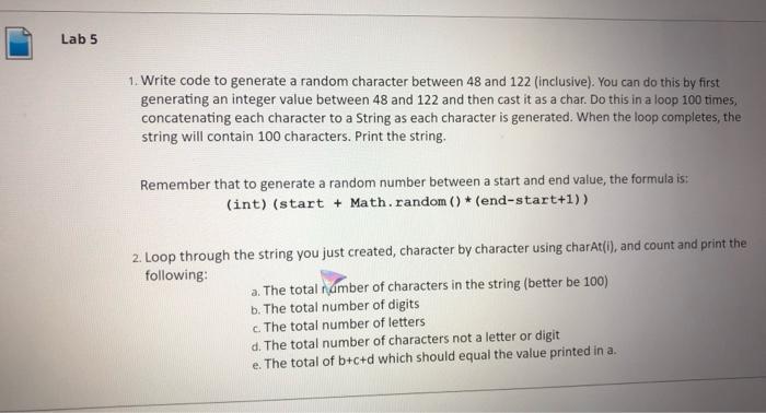 Lab 5 1 Write Code To Generate A Random Character Between 48 And 122 lab-5-1-write-code-to-generate-a-random-character-between-48-and-122