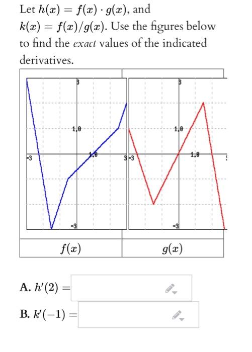 let hx fx gx and kx fxgx use the figures below to find the exact values ...